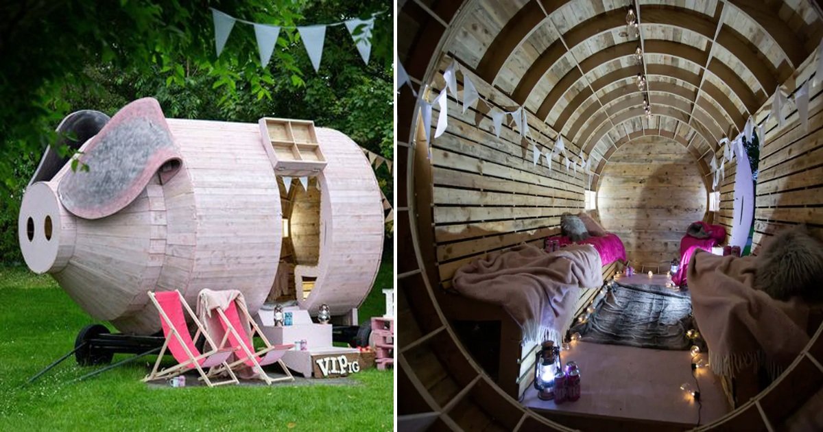You Can Now Stay Inside A Giant Wooden Pig That Fits 12 People
